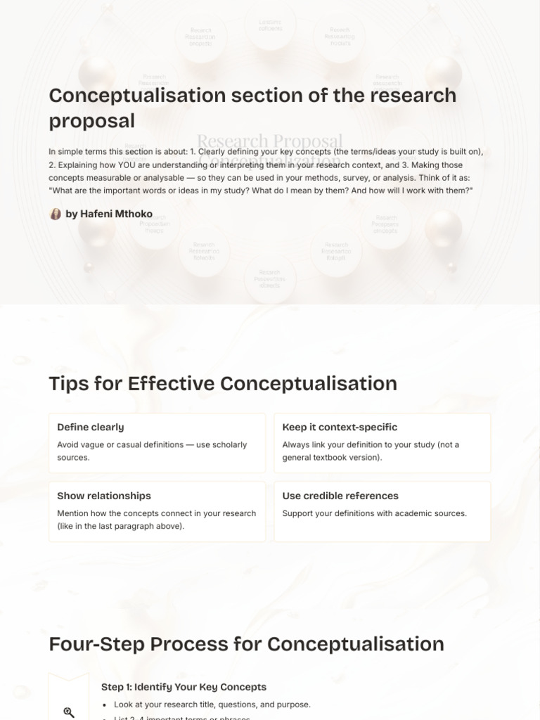 Conceptualisation Section of The Research Proposal | PDF | Concept ...