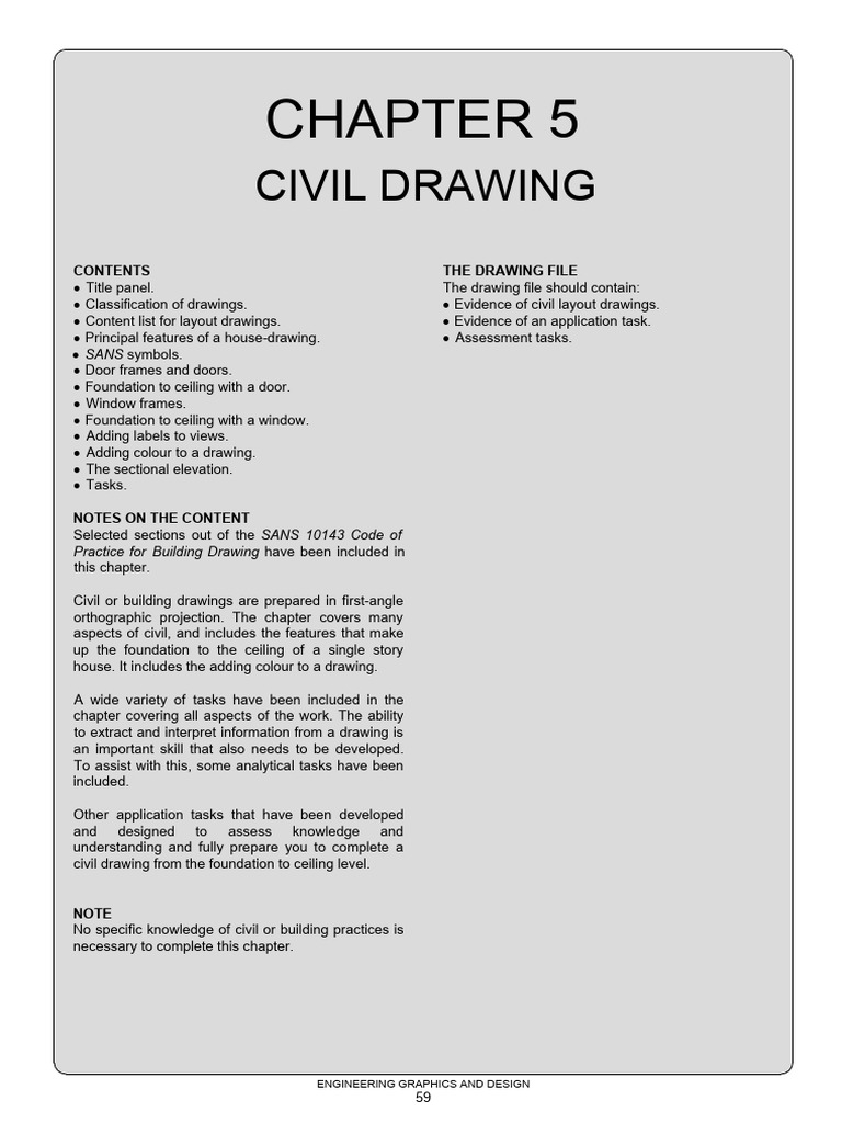 Civil Drawing Techniques for Grade 11 | PDF | Drawing | Wall
