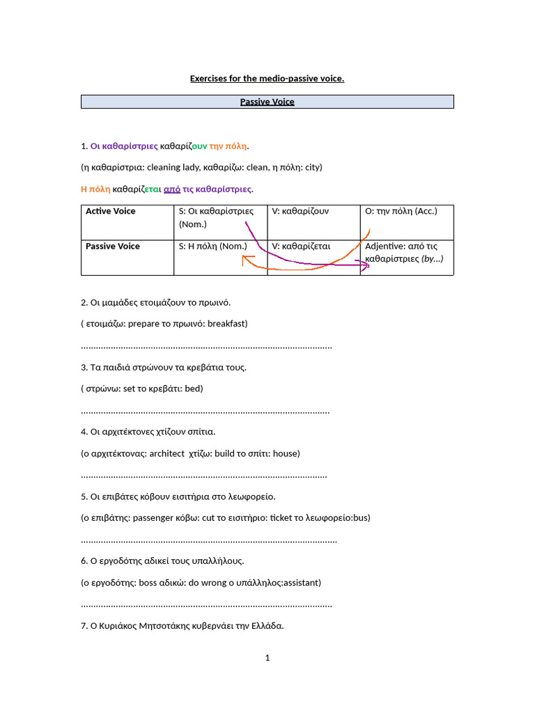 Passive Form Exercises | PDF