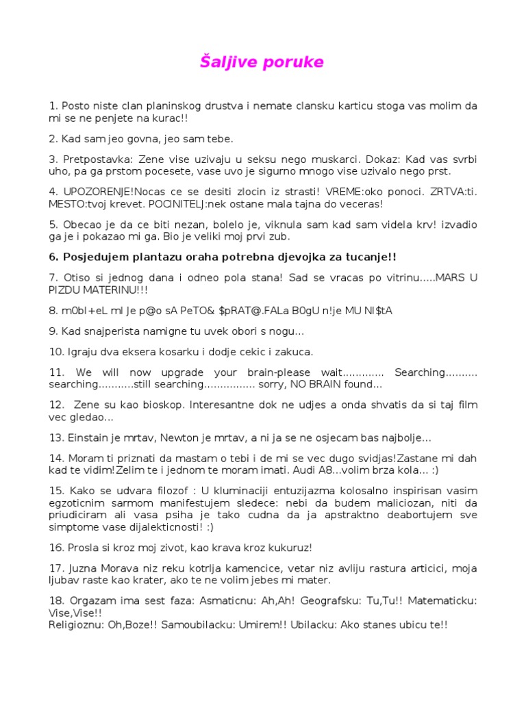 Saljive Poruke | PDF