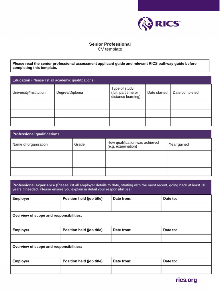 Senior Professional CV Template June 25 | PDF