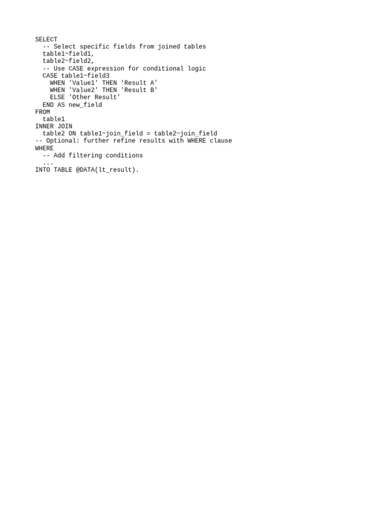 Select Case With Join | PDF