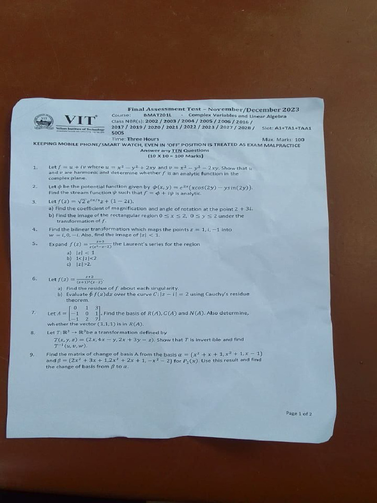 Bmat201l Fat A1 2023 2024 | PDF