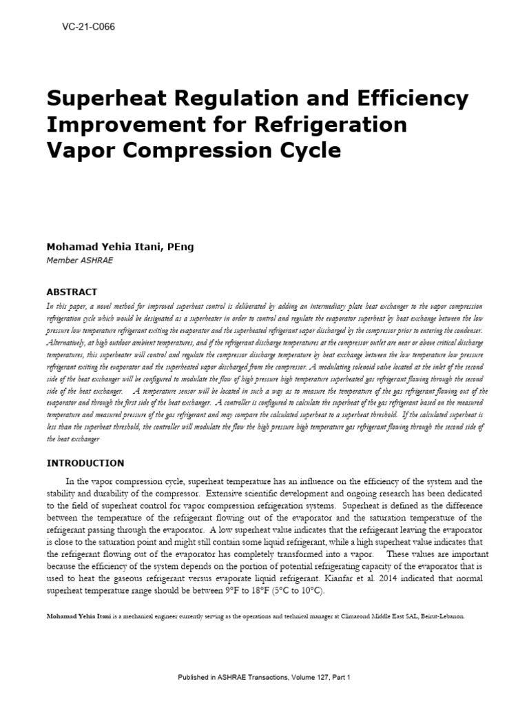 Superheat Control in Refrigeration Systems | PDF | Enthalpy | Continuum ...