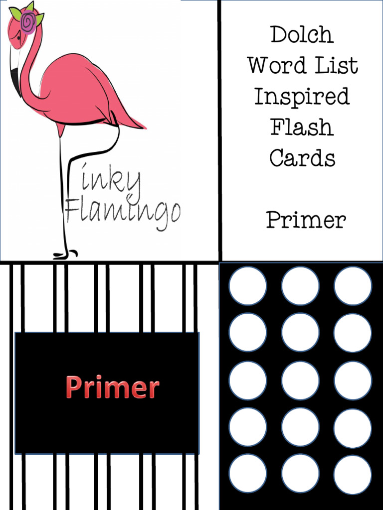 Dolch Word List Inspired Flash Cards Primer | PDF