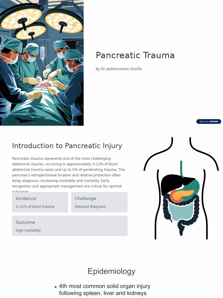 Pancreatic Trauma | PDF | Major Trauma | Medical Specialties