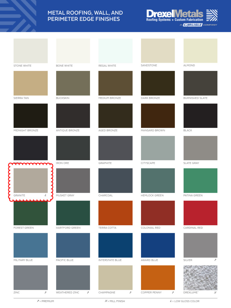Metal Roofing Color Options Guide | PDF | Bronze | Chemical Elements