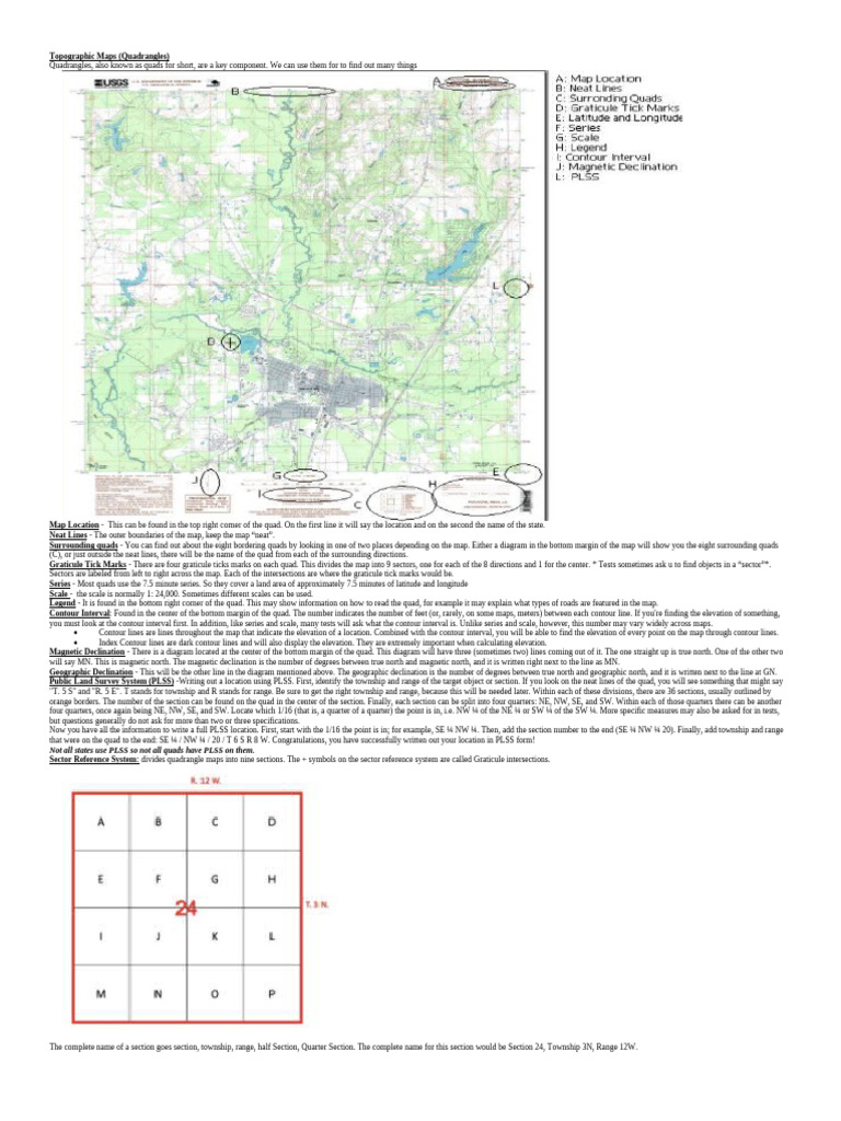 Understanding Topographic Quadrangle Maps | PDF | Latitude | Longitude