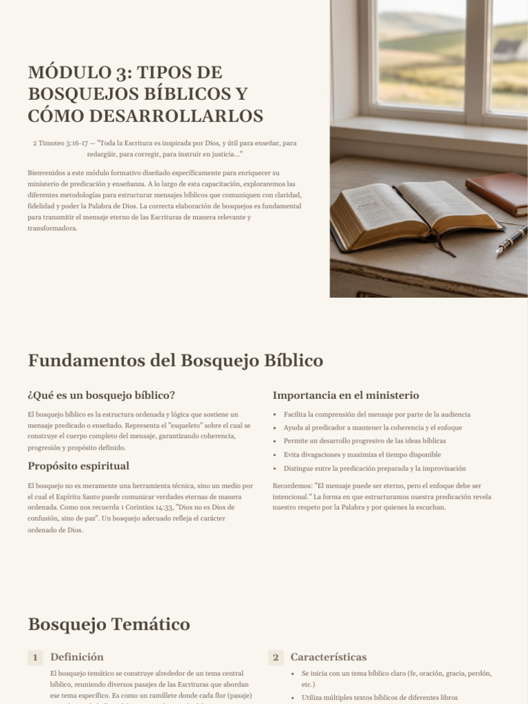 Modulo 3 Tipos de Bosquejos Biblicos y Como Desarrollarlos | PDF ...