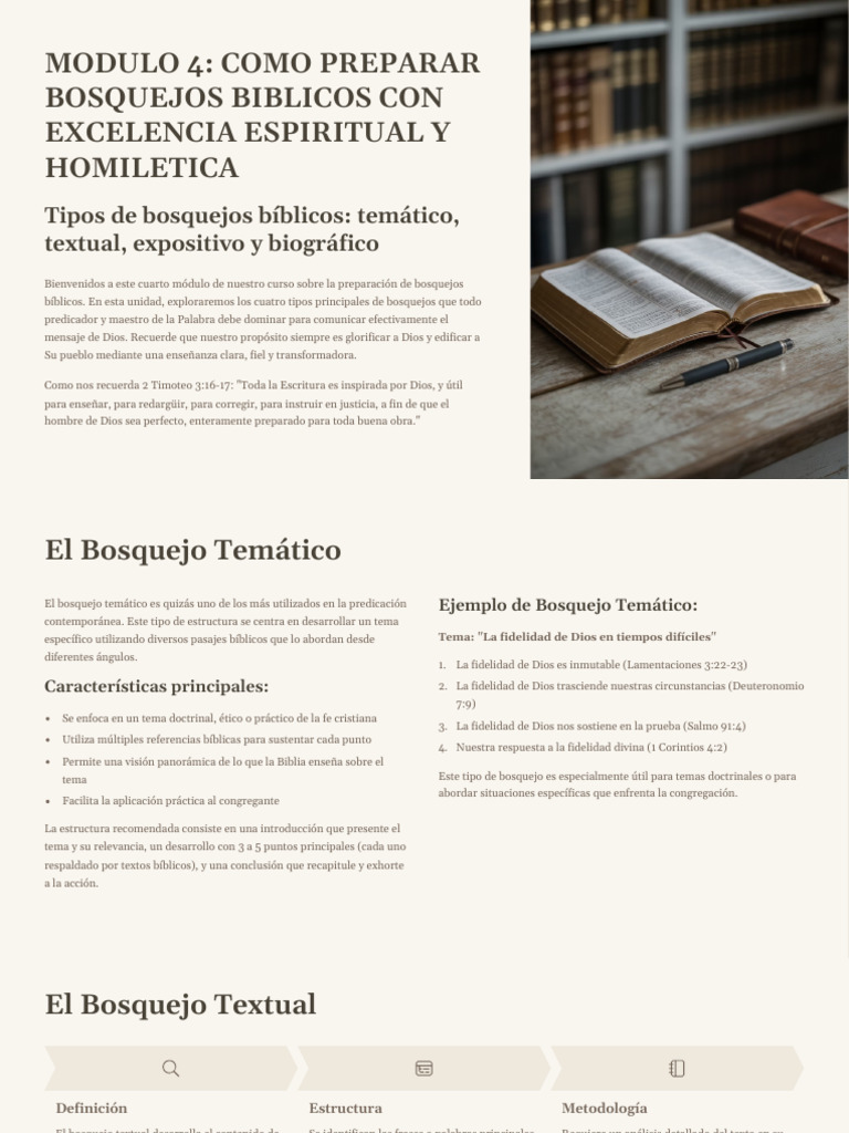 Tipos de Bosquejos Bíblicos Esenciales | PDF | Biblia | Dios