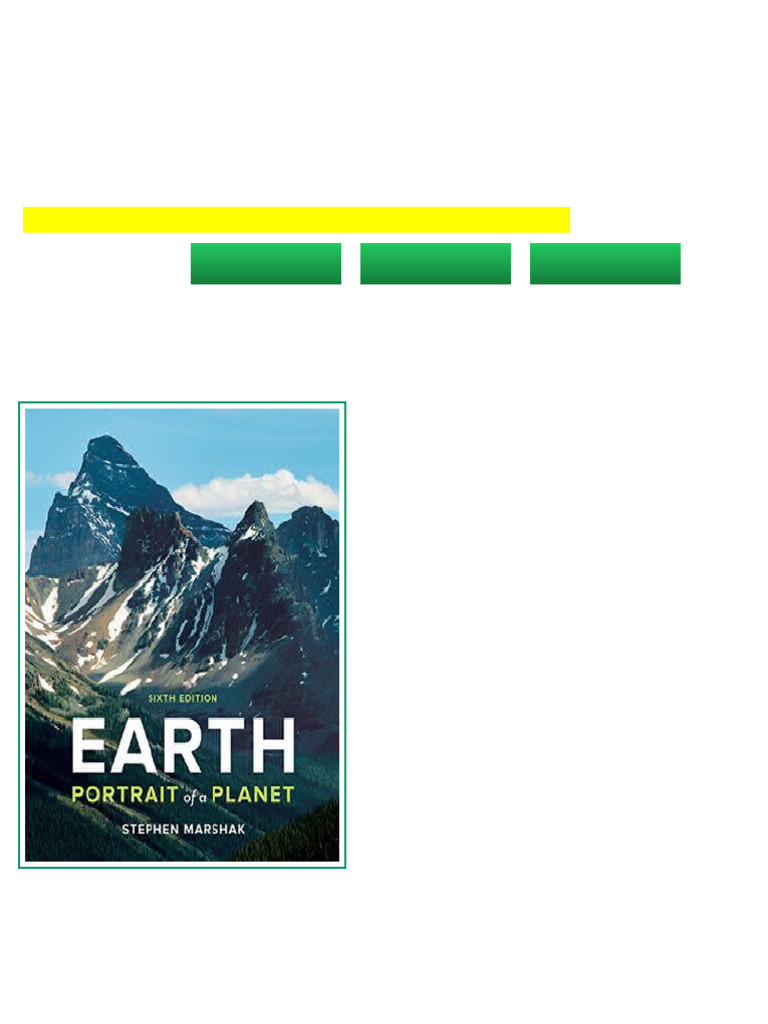 Earth Portrait of a Planet 6th Edition Stephen Marshak No Waiting Time | PDF | Fault (Geology ...