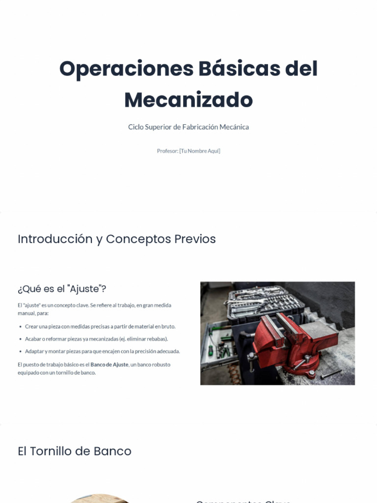 Presentación_Tema_Operaciones Básicas Del Mecanizado | PDF
