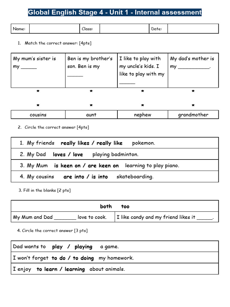 Global English Stage 4 Unit 1 | PDF | Chess Openings | Chess