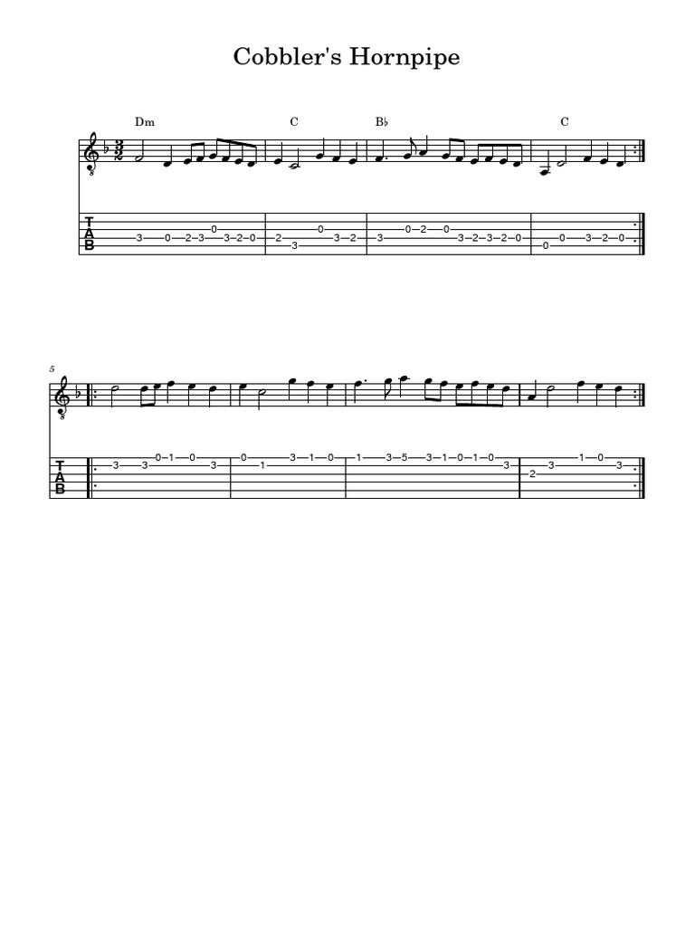 Cobbler's Hornpipe Sheet Music | PDF