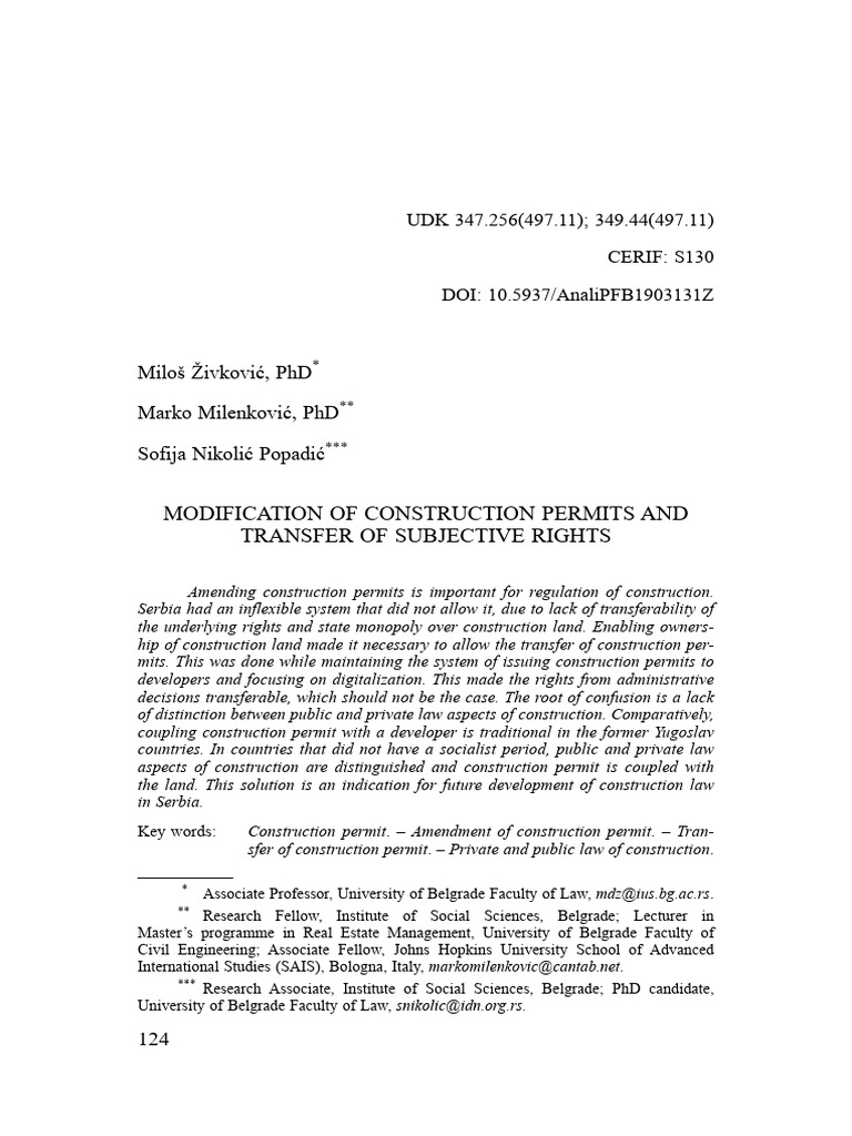 Modification of Construction Permits and Transfer | PDF | Property ...