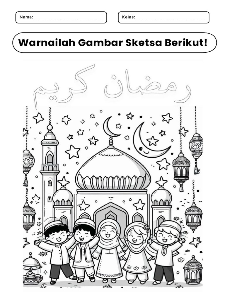 Aktivitas Mewarnai Gambar Sketsa | PDF