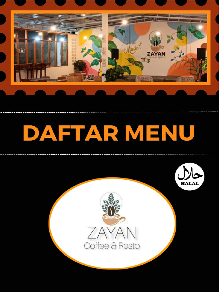 Menu Lengkap Zayan Resto & Coffee | PDF | Makanan | Masakan