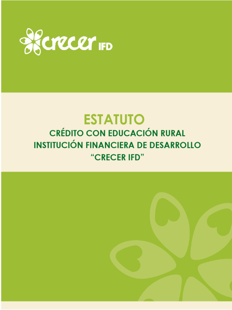 Estatutos CRECER IFD BOLIVIA | PDF | Bancos | Pagaré