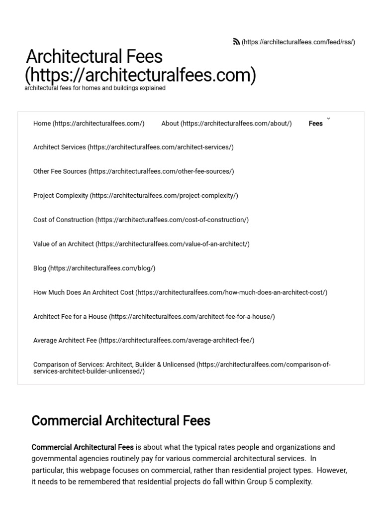 Commercial Architectural Fees Explained | PDF | Architect | Drawing