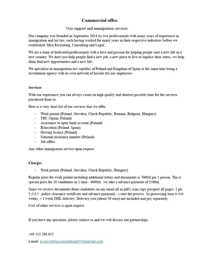 Commercial Offer | PDF