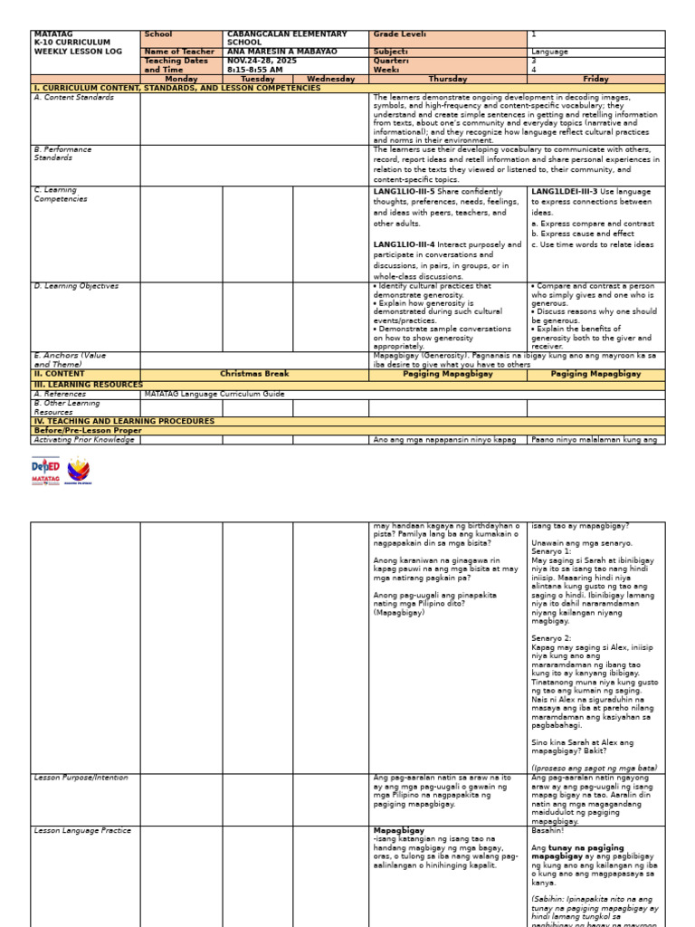 Dll Language1 q3 Week4 | PDF