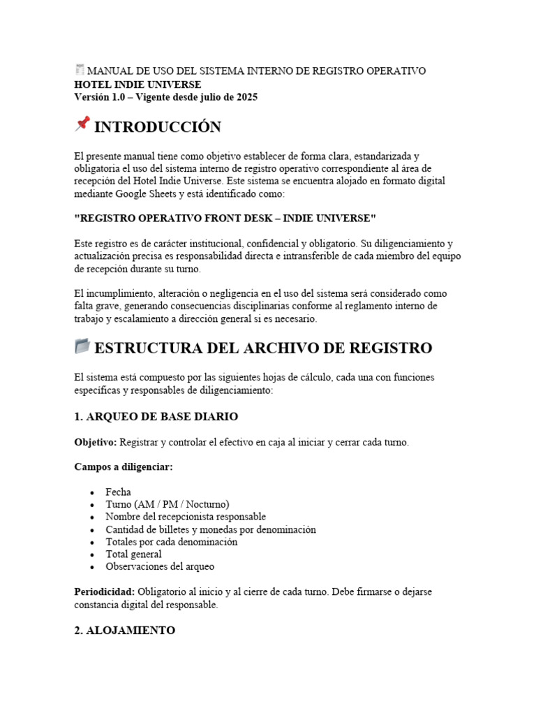 ? Manual de Uso Del Sistema Interno de Registro Operativo | PDF ...