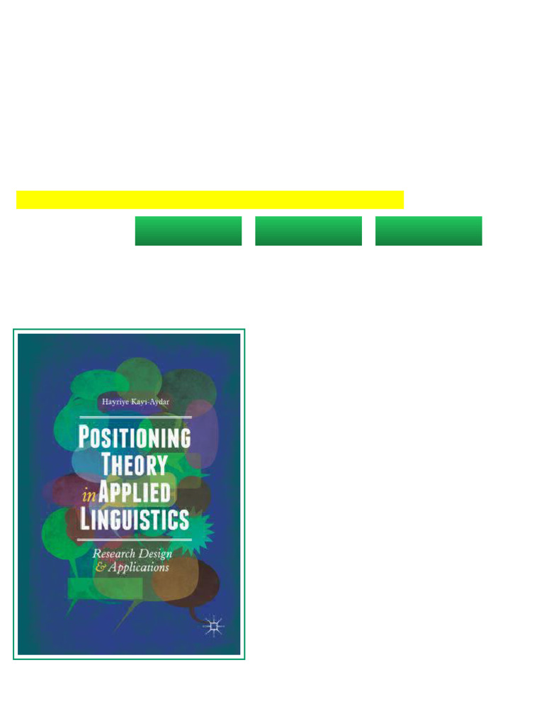 (Ebook) Positioning Theory in Applied Linguistics: Research Design and ...
