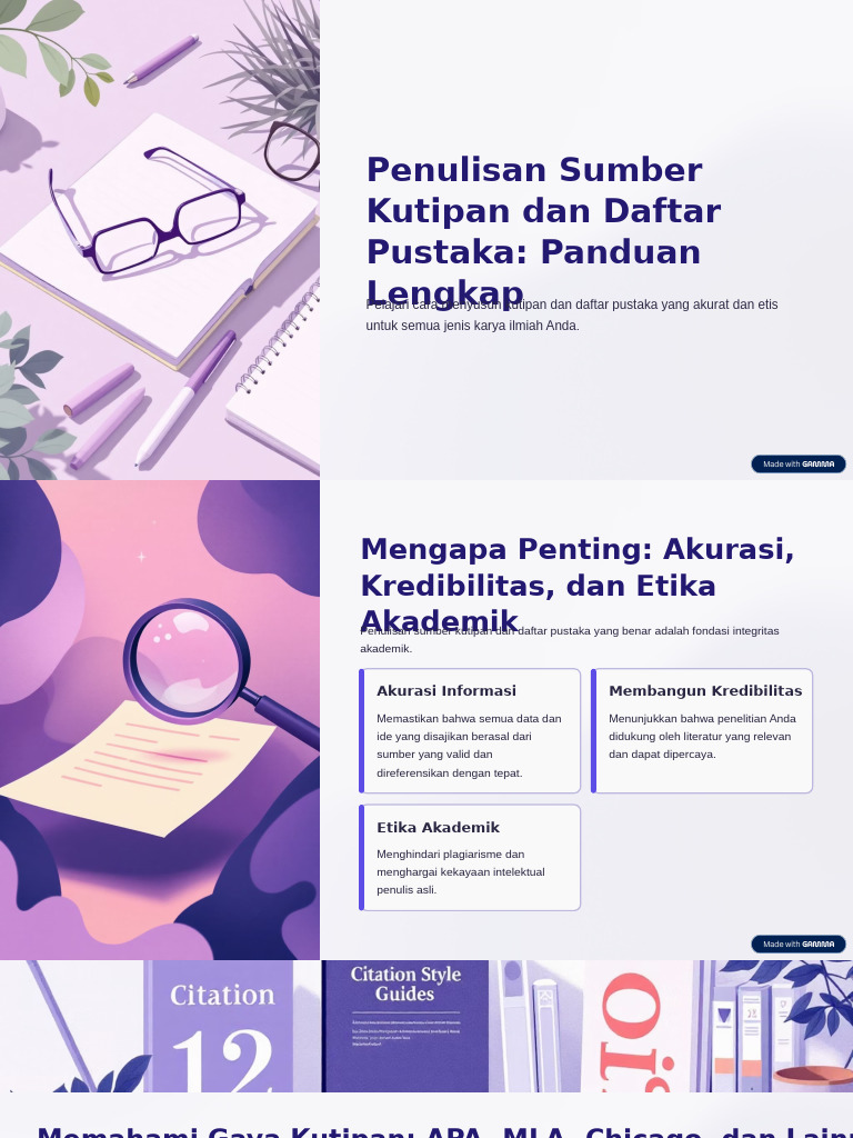 Penulisan Sumber Kutipan Dan Daftar Pustaka Panduan Lengkap | PDF