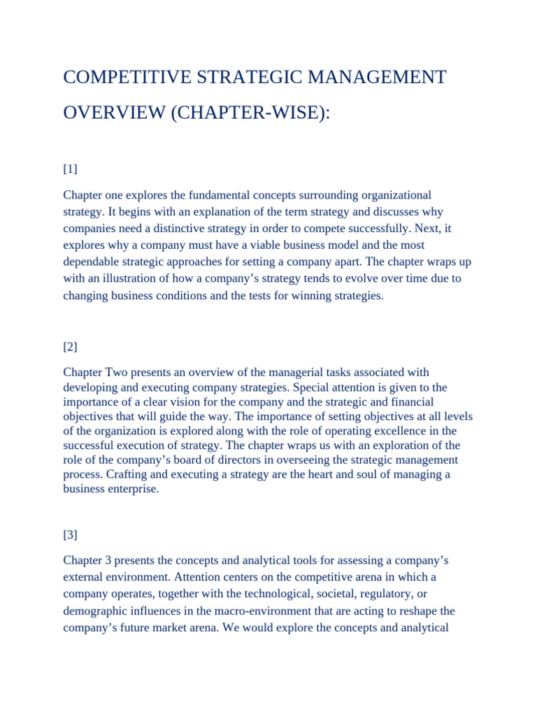 Competitive Strategic Management Guide | PDF | Strategic Management ...