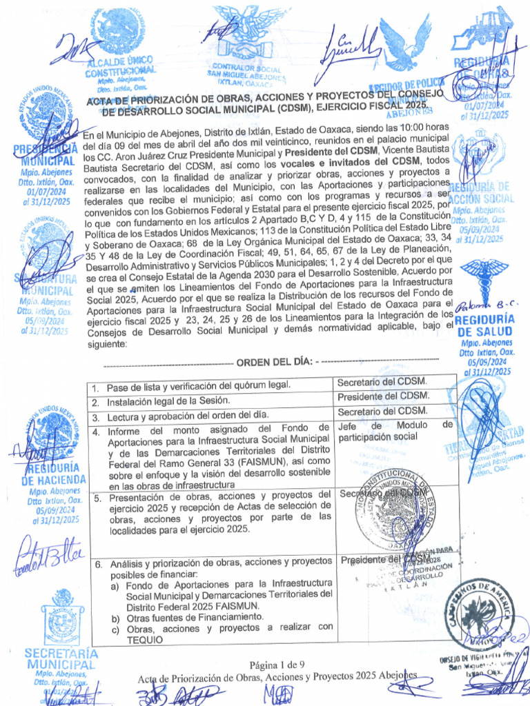 Acta de Priorizacion de Obras.2025 | PDF