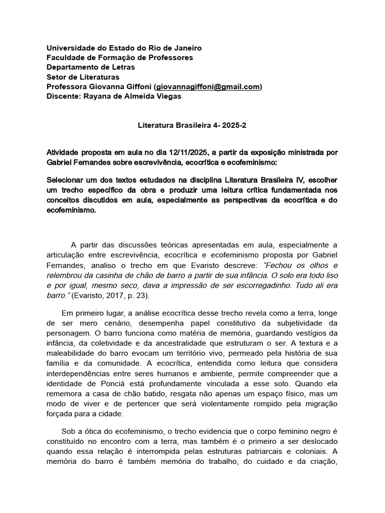 Escrevivência e Ecocrítica – 12.11.2025 | PDF