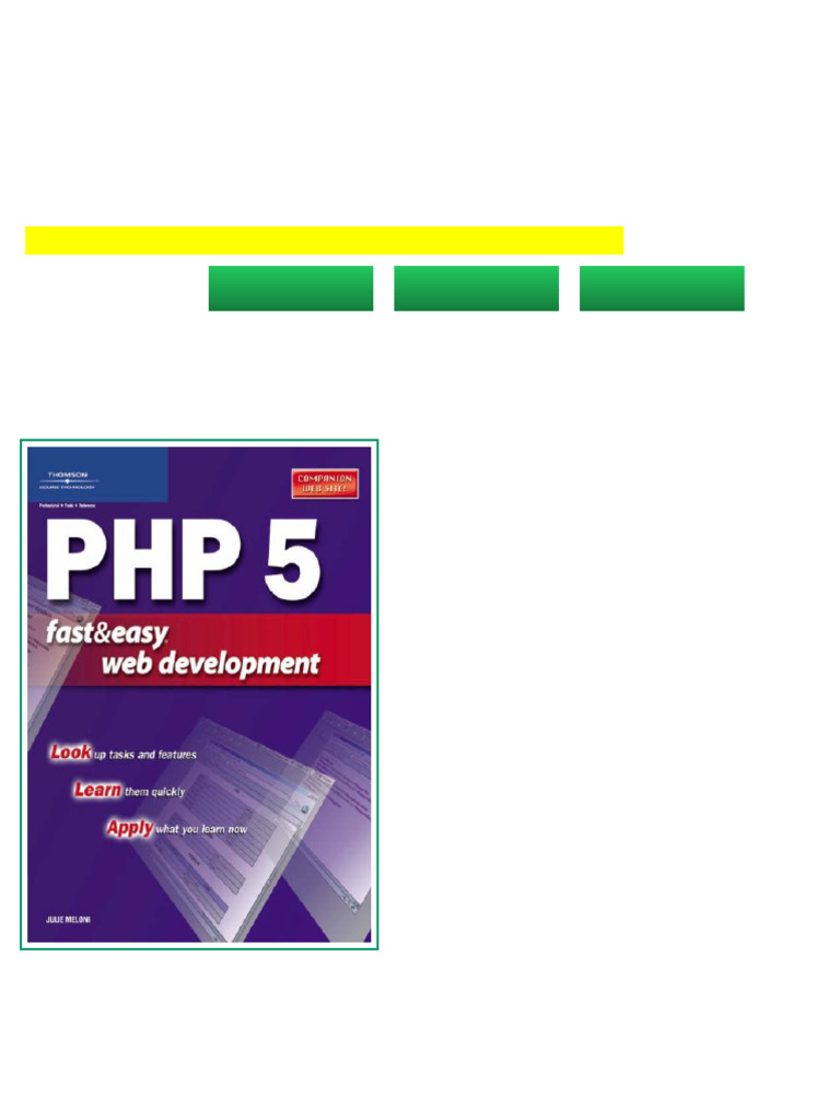 PHP 5 Fast Easy Web Development 1st Edition Julie C. Meloni pdf version | PDF
