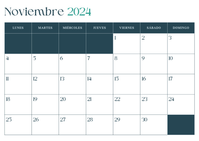 Calendario de noviembre 2024 | PDF