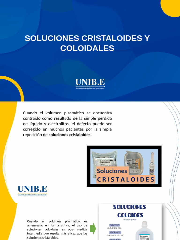 Clase No. 3 Soluciones Cristaloides y Coloidales | PDF | Solución ...