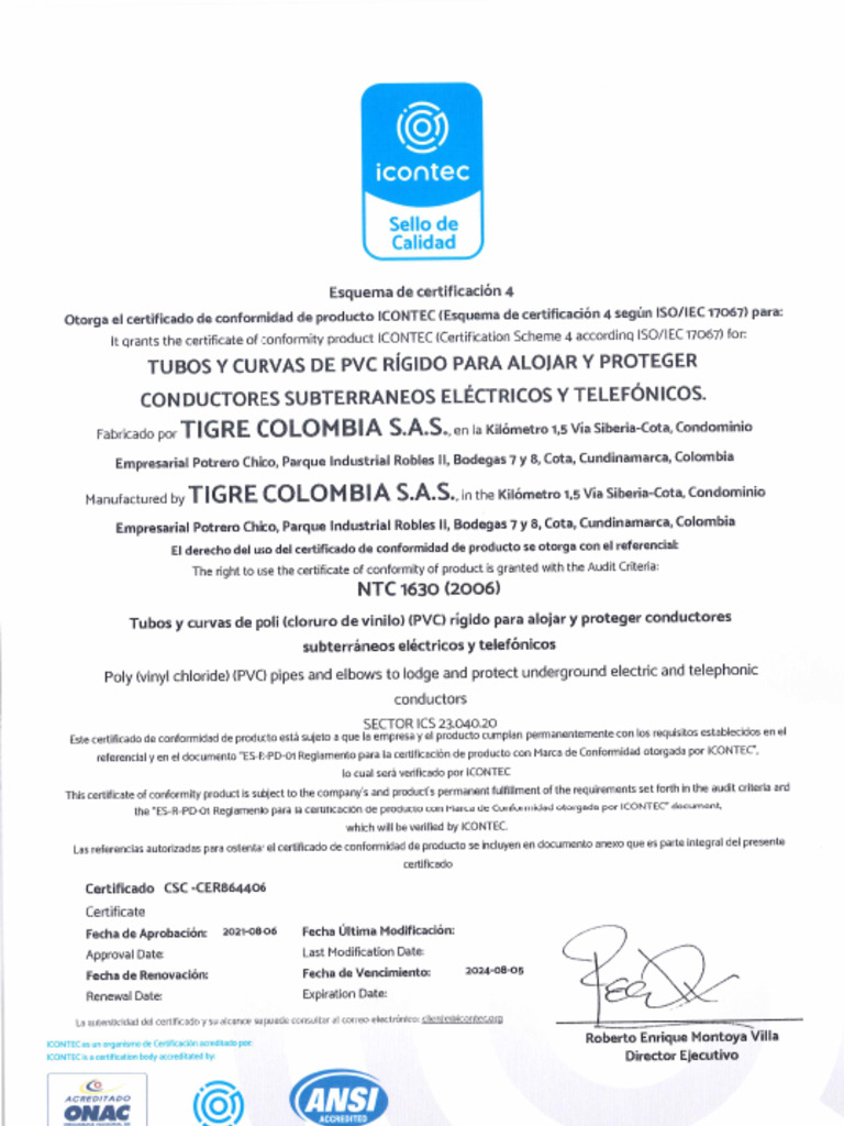 Sello Tuberia Ntc 1630 | PDF