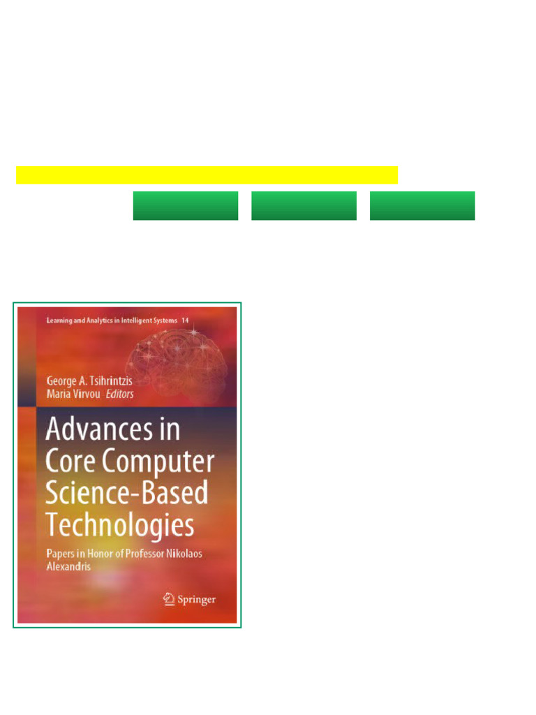 Advances in Core Computer Science-Based Technologies: Papers in Honor ...