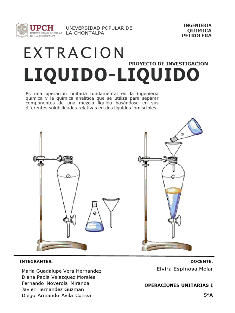 Extracción Líquido-Líquido en Ingeniería Química | PDF | Solubilidad ...