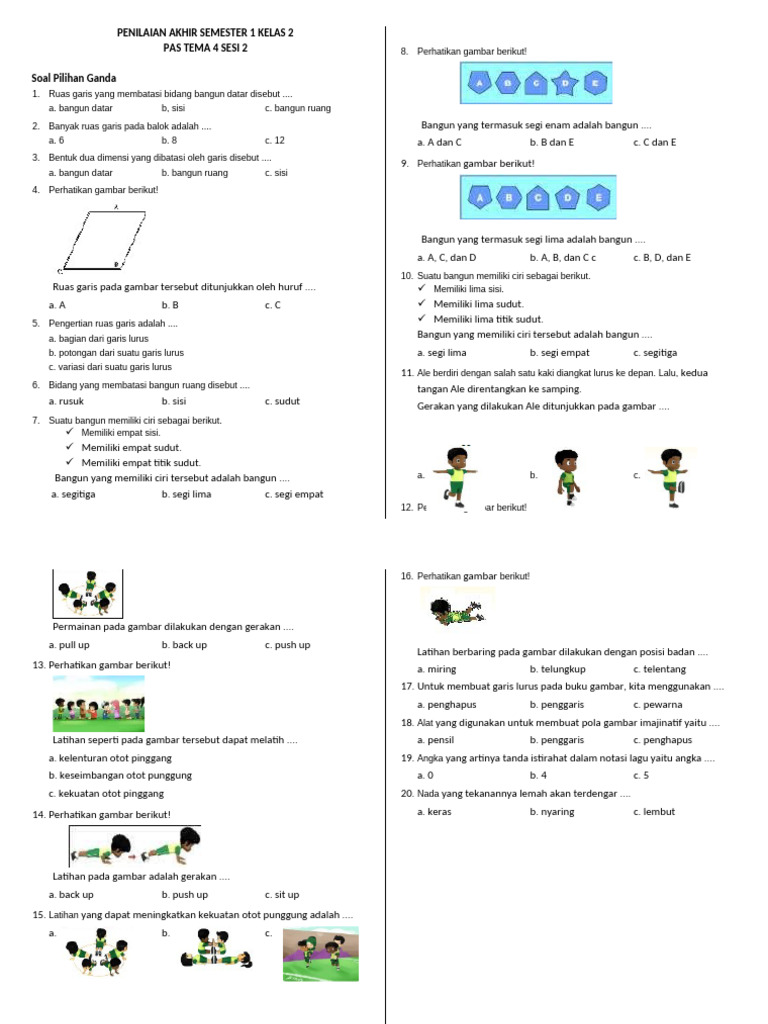 Pas 1 Kelas 2 Tema 4 Sesi 2 | PDF