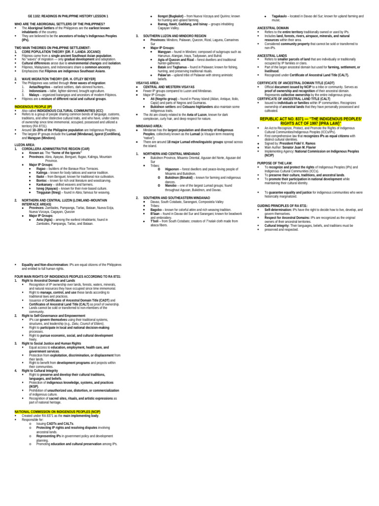 Readings Lesson 1 Module | PDF | Ethnic Groups | Ethnicity
