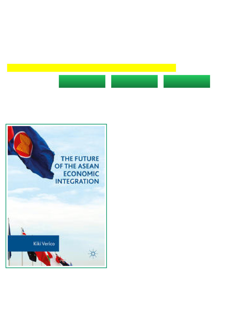 The Future of the ASEAN Economic Integration 1st Edition Kiki Verico ...