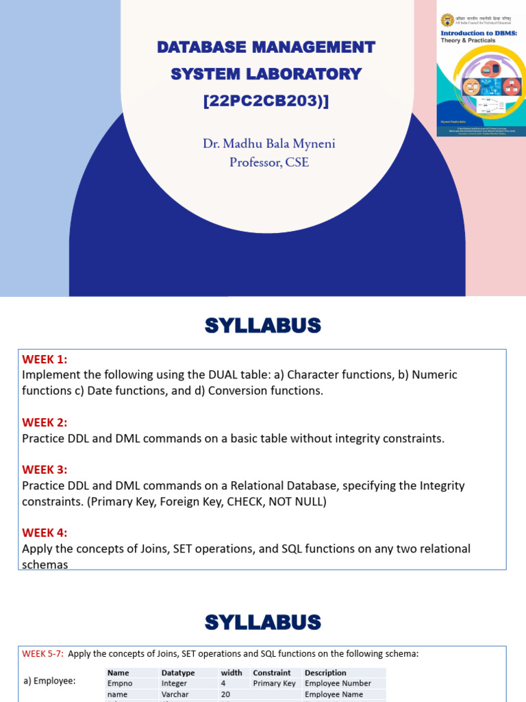 DBMS LAB PPT (3) | PDF | Pl/Sql | Sql