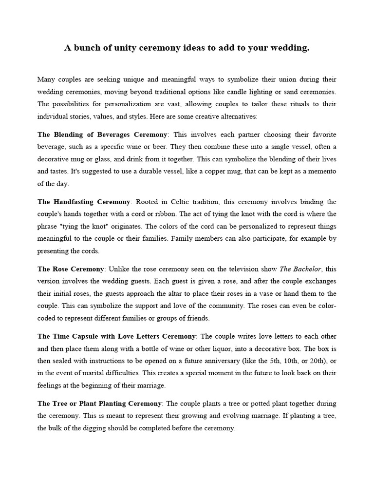 05-A Bunch of Unity Ceremony Ideas To Add To Your Wedding | PDF | Drink ...