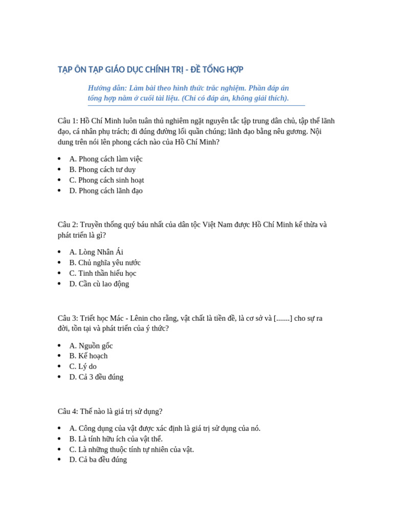 Tap On Tap Giao Duc Chinh Tri | PDF