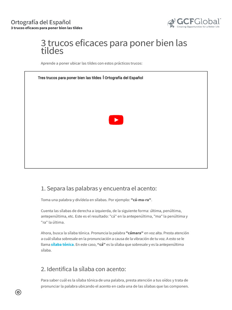 Ortografía Del Español - Tildes en Diptongos, Hiatos y Triptongos | PDF ...