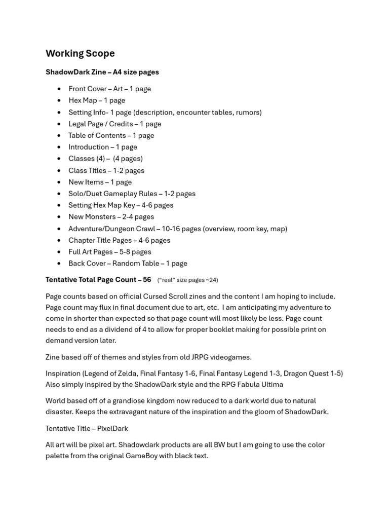 ShadowDark - Project Scope | PDF