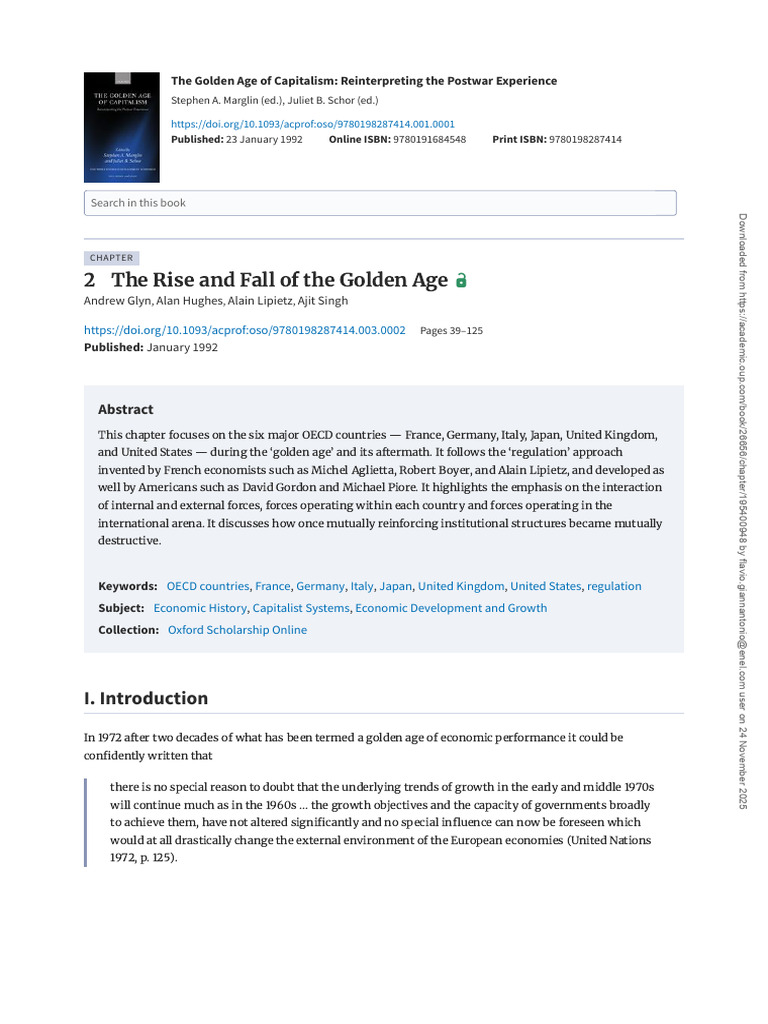 Golden Age of Capitalism Analysis | PDF | Macroeconomics | Economic Growth