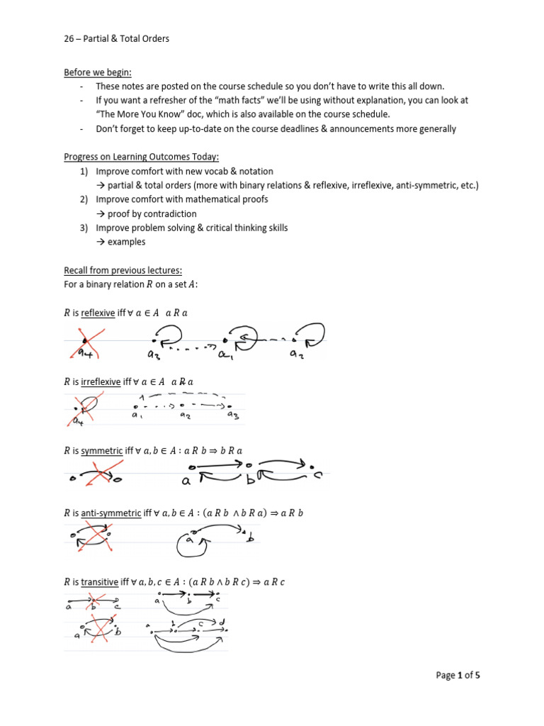 29 - Partial & Total Orders - Typed | PDF | Mathematical Logic ...