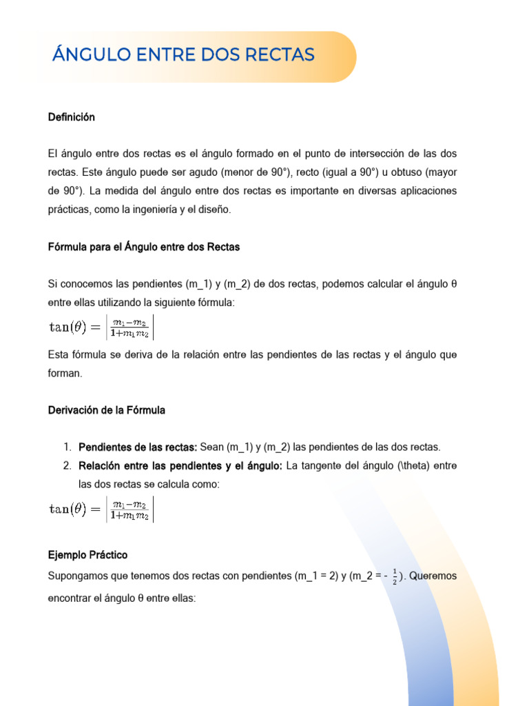 Angulo Entre Dos Rectas | PDF | Ángulo | Geometría