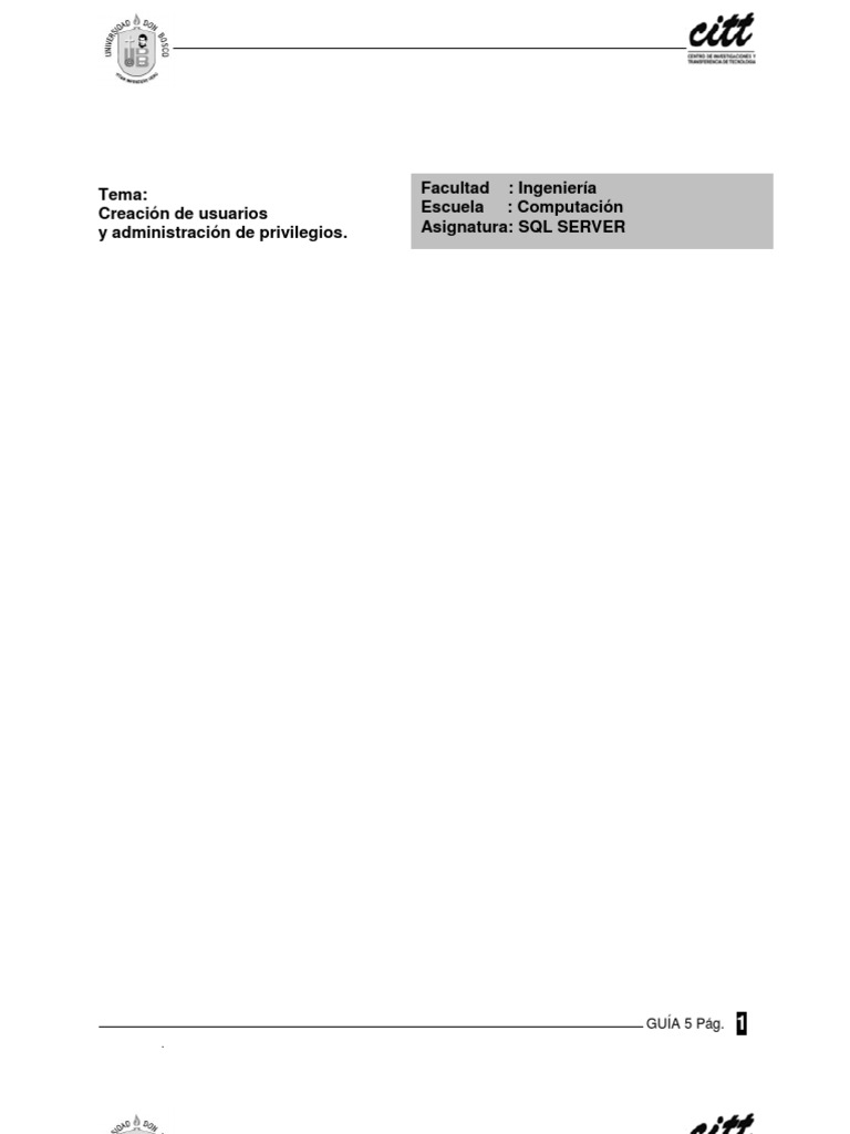 Guia 5 SQL Server | PDF | Servidor SQL de Microsoft | Tabla (base de datos)
