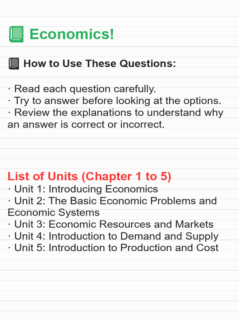 Economics, G9, U1,2,3,4,5 Common Question for Entrance Preparation | PDF | Economic Surplus | Demand